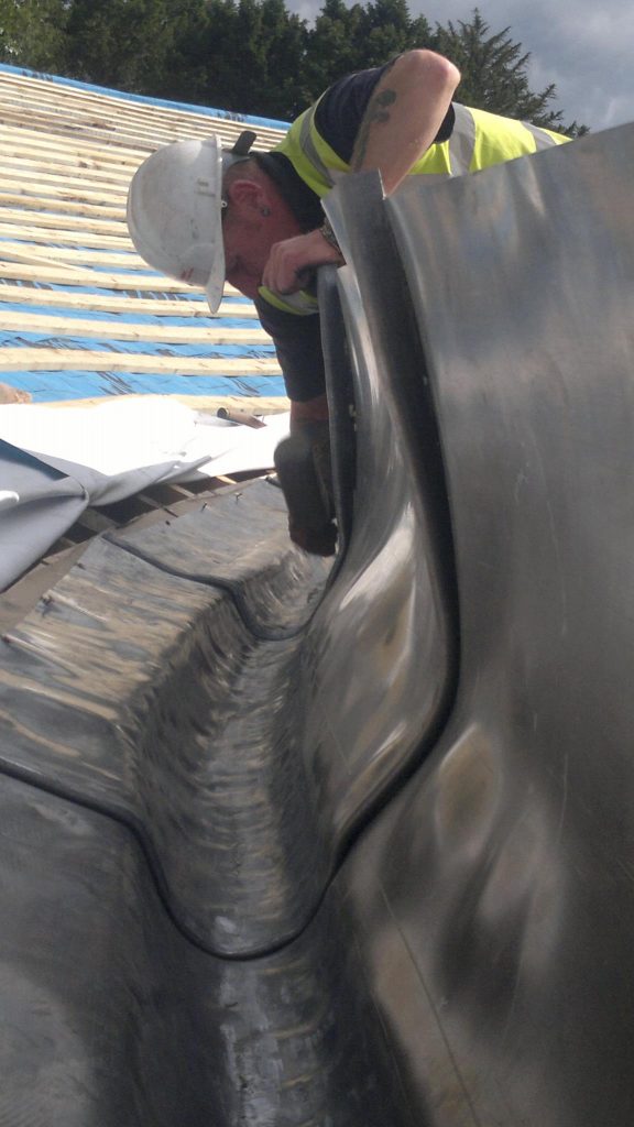 Installation of lead gutter - Heritage Roofers - Cumbria Roofing ...